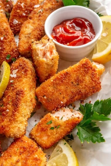 Easy Crispy Salmon Fish Sticks - The Defined Dish