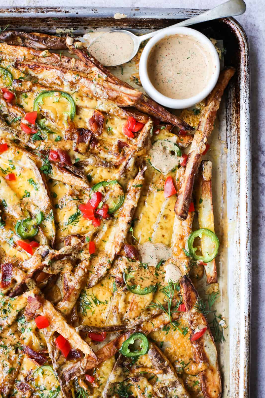 Loaded Potatoes with Chipotle Ranch Drizzle - The Defined Dish