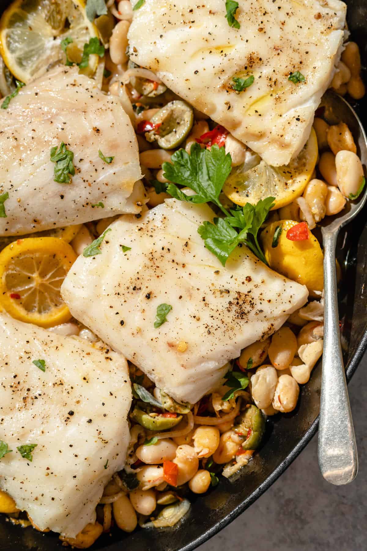 Roast Fish with White Beans and Calabrian Chiles - The Defined Dish
