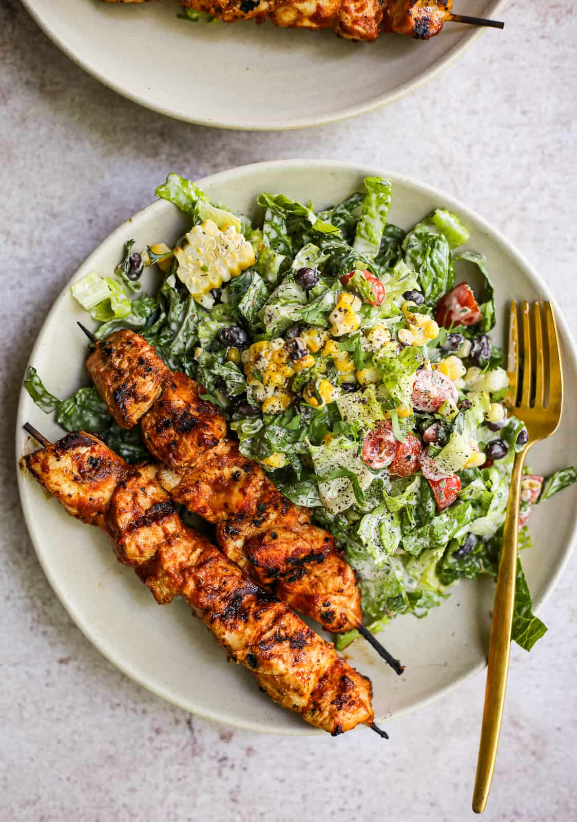 BBQ Chicken Skewer Salad The Defined Dish Recipes BBQ Chicken Skewer Salad The Defined Dish Recipes