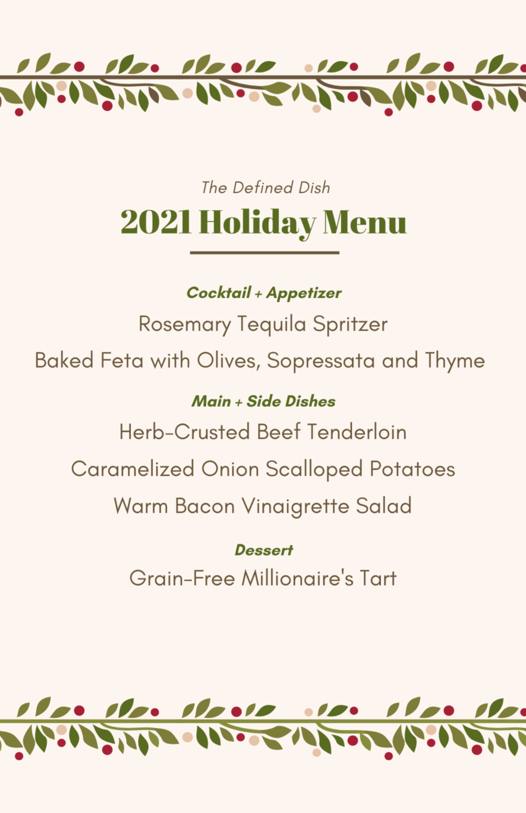 Your 2021 Holiday Menu and Grocery List - The Defined Dish