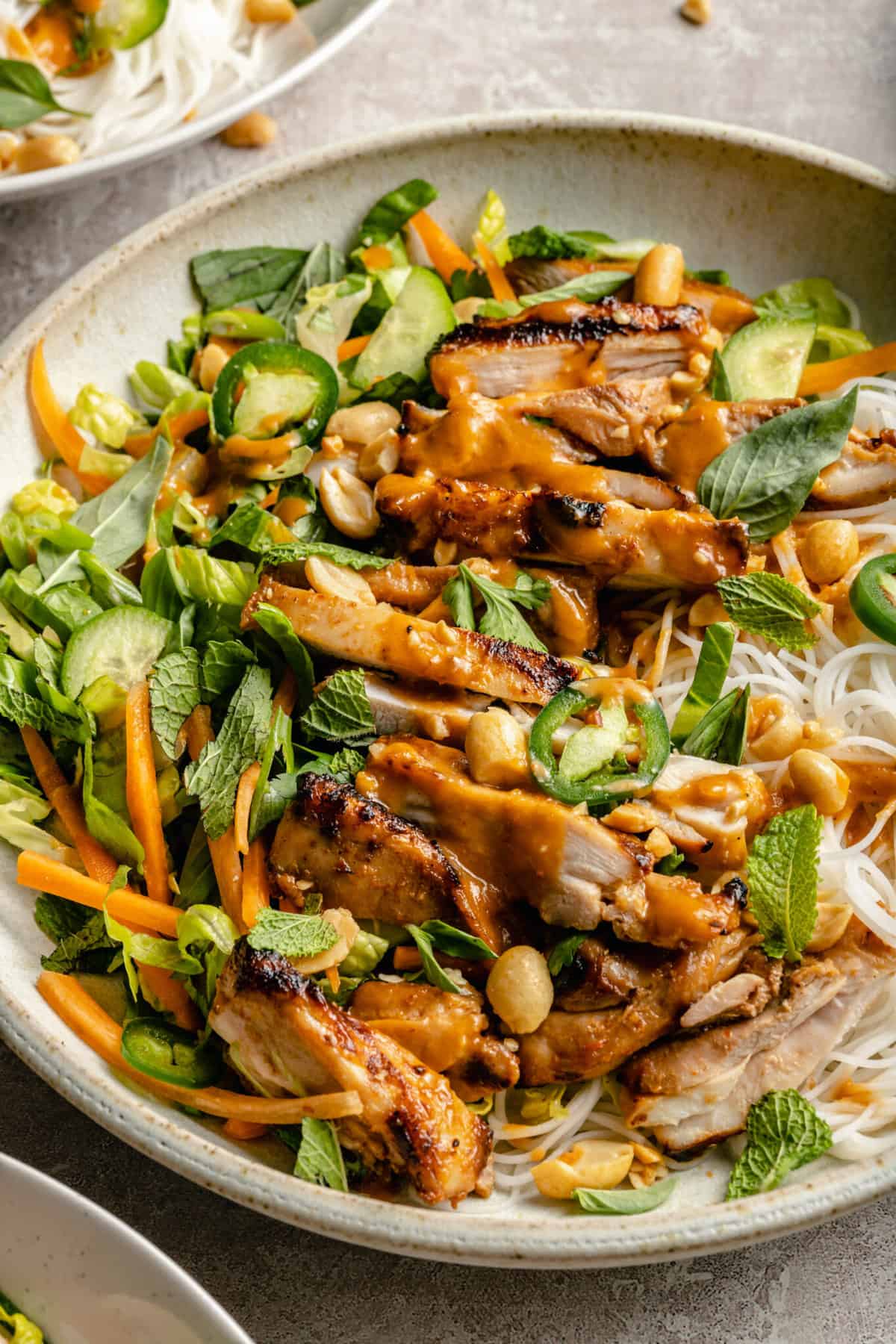 Spring Roll-Inspired Grilled Chicken Salad - The Defined Dish