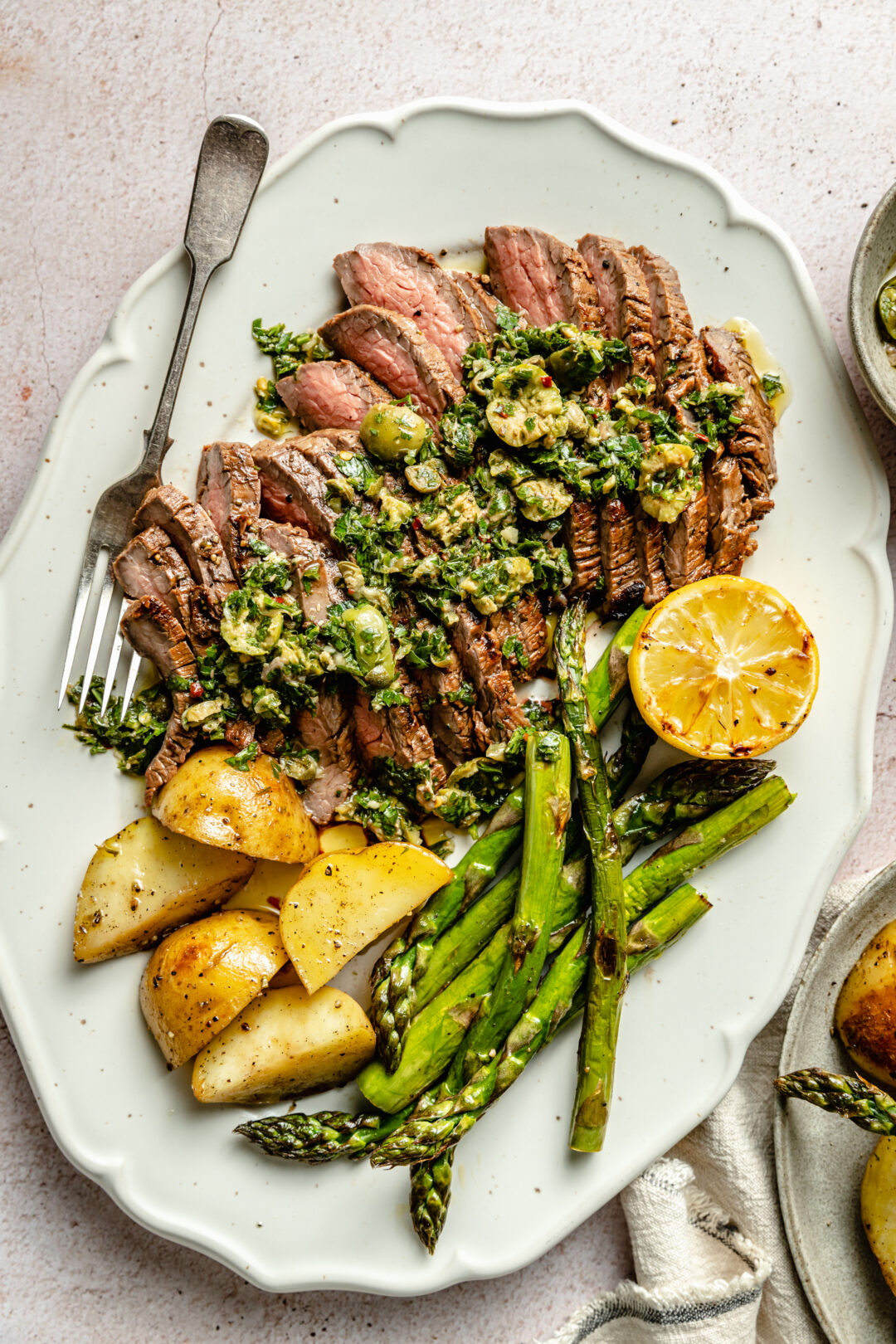 Steak with Italian Salsa Verde and Veggies - The Defined Dish