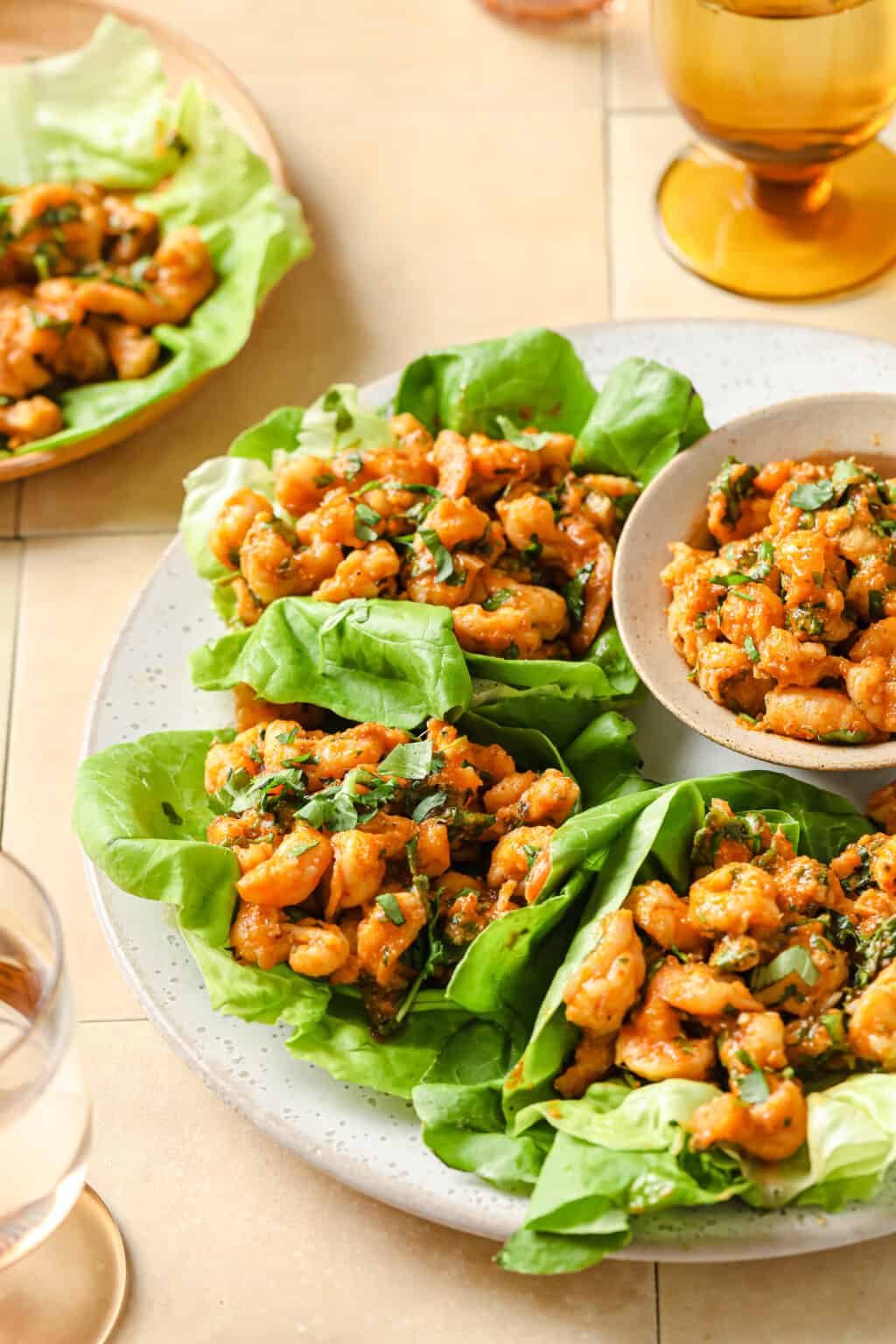 Thai-Inspired Red Curry Shrimp Lettuce Wraps - The Defined Dish