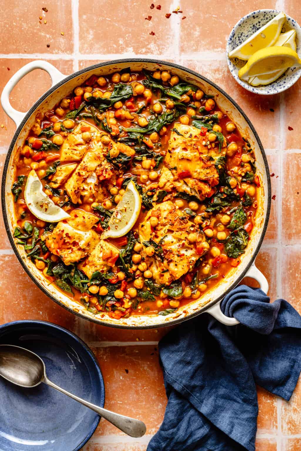Spanish-Inspired Simmered White Fish with Chickpeas - The Defined Dish