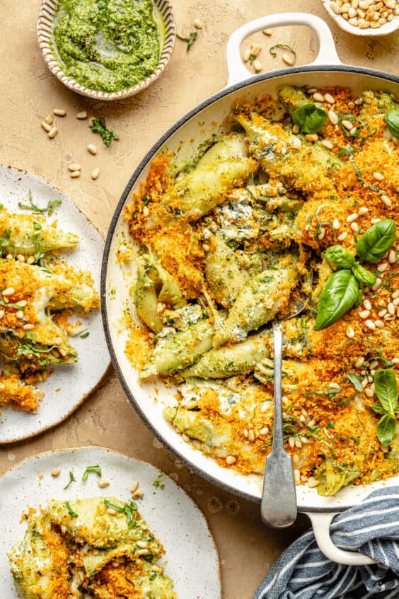 Pesto Unstuffed Shells - The Defined Dish