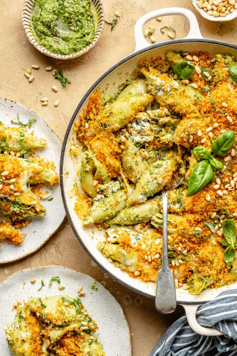 Pesto Unstuffed Shells - The Defined Dish