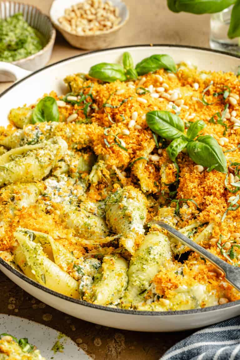 Pesto Unstuffed Shells - The Defined Dish