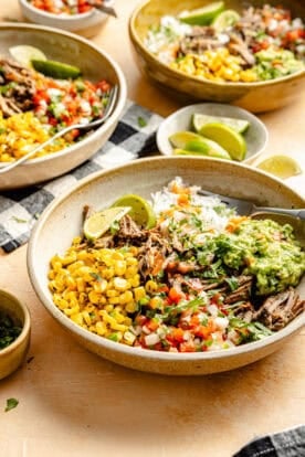 Salsa Verde Shredded Beef Bowls - The Defined Dish