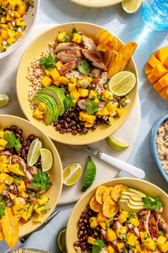 Caribbean-Inspired Chicken Bowls - The Defined Dish