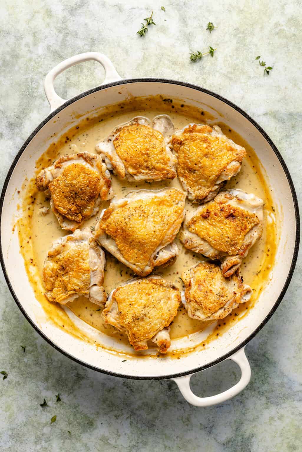 French Chicken with Creamy Mustard-White Wine Sauce