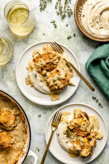 French Chicken with Creamy Mustard-White Wine Sauce