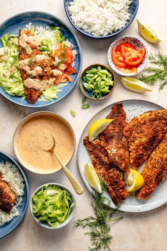 Grilled Cajun Fish Bowls - The Defined Dish