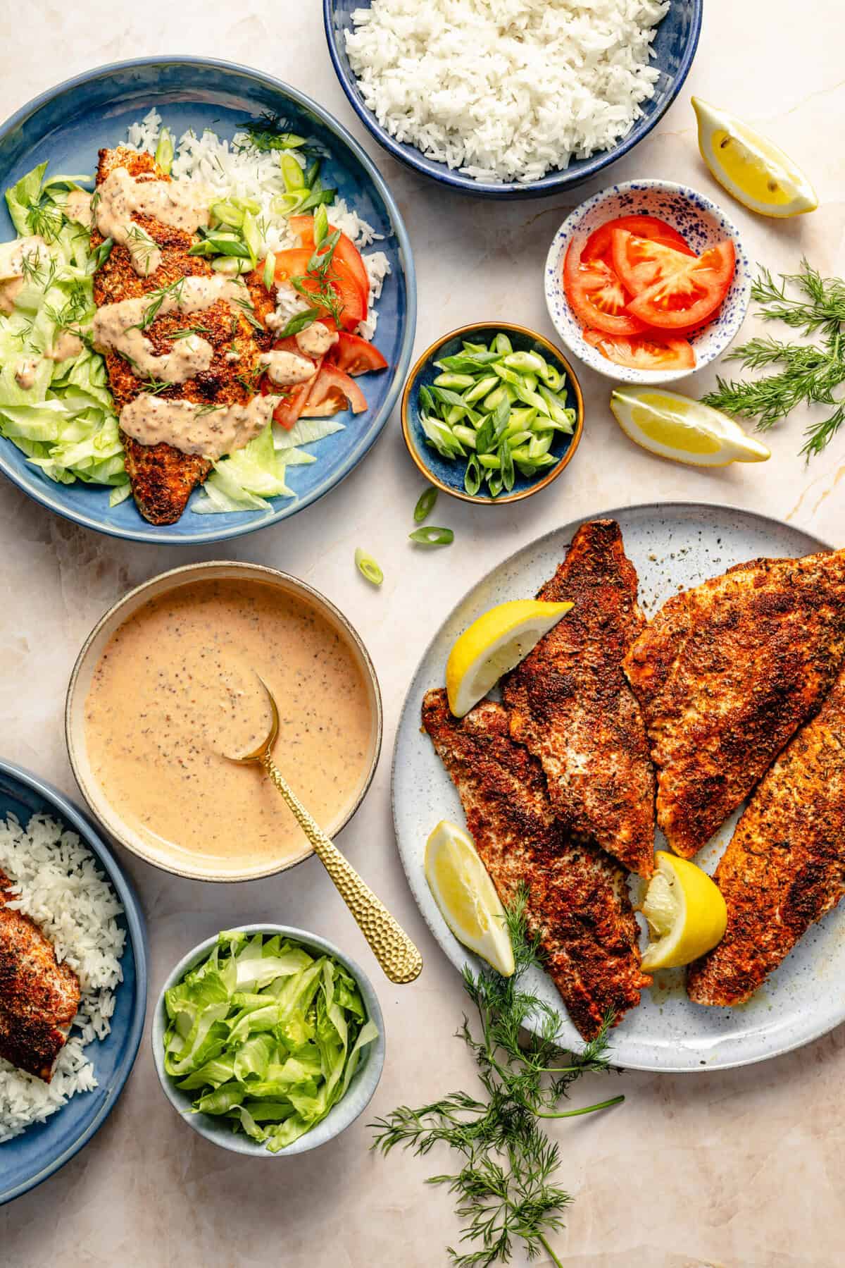 Grilled Cajun Fish Bowls - The Defined Dish
