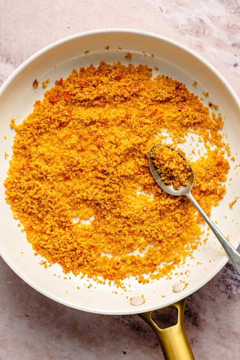 Saucy Green Pasta with Calabrian Breadcrumbs - The Defined Dish