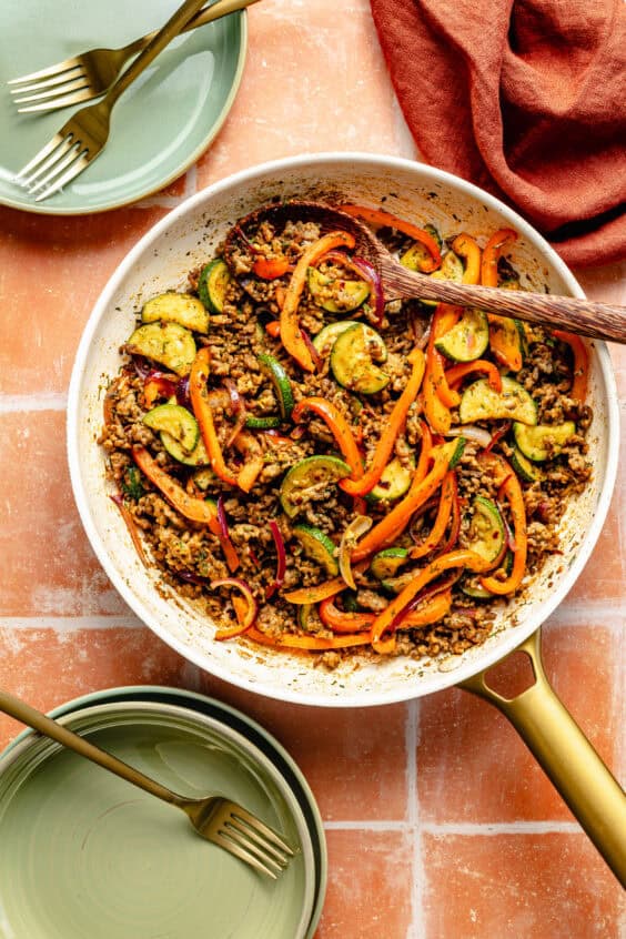Mediterranean Beef and Veggie Skillet - The Defined Dish