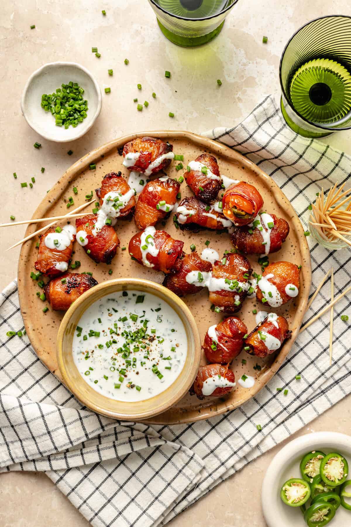 Bacon Apricot Zingers with Blue Cheese Drizzle - The Defined Dish