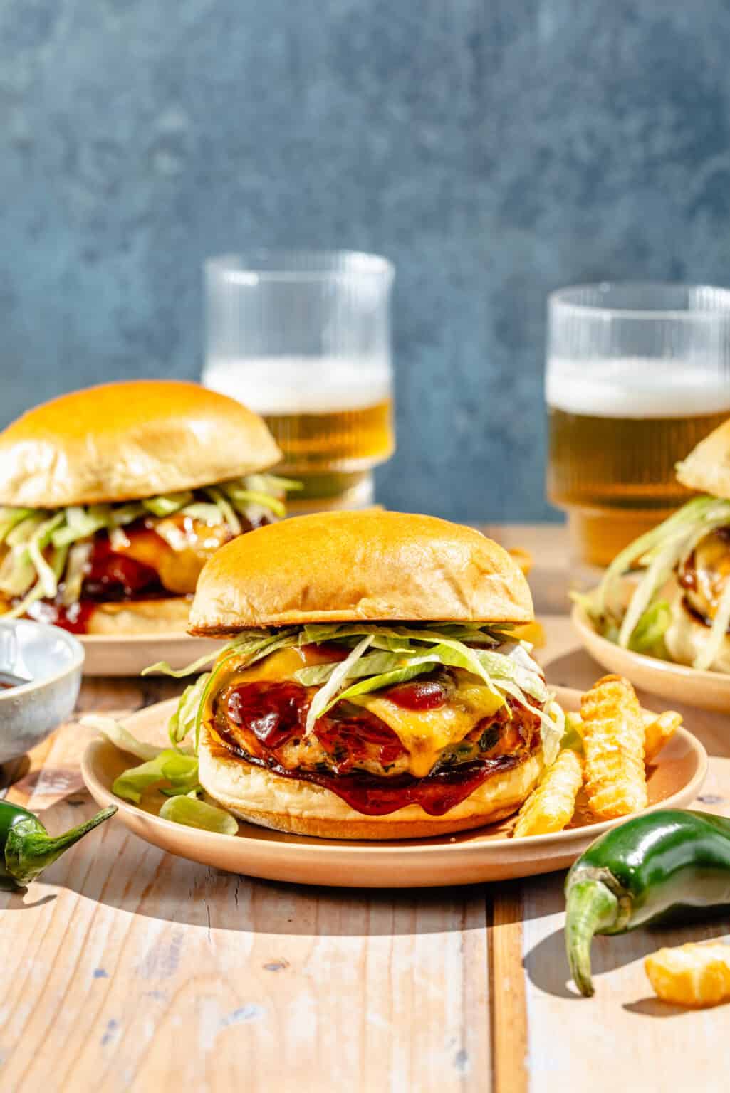 Jalapeño Cheddar Turkey Burgers - The Defined Dish