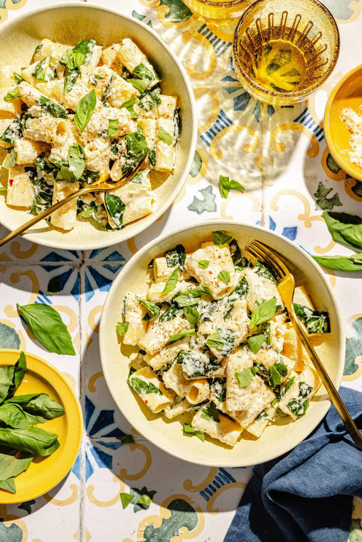 Creamy Lemon Pasta with Ricotta and Basil - The Defined Dish