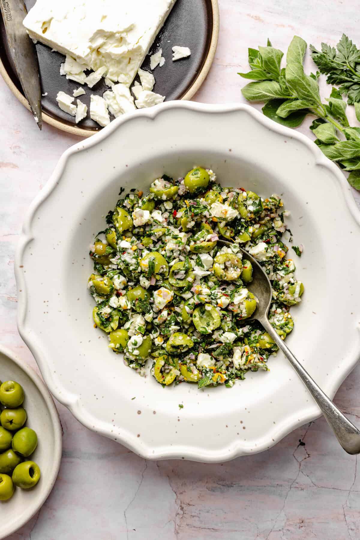 Pan-Seared Salmon with Castelvetrano Olive and Feta Salsa - The Defined ...