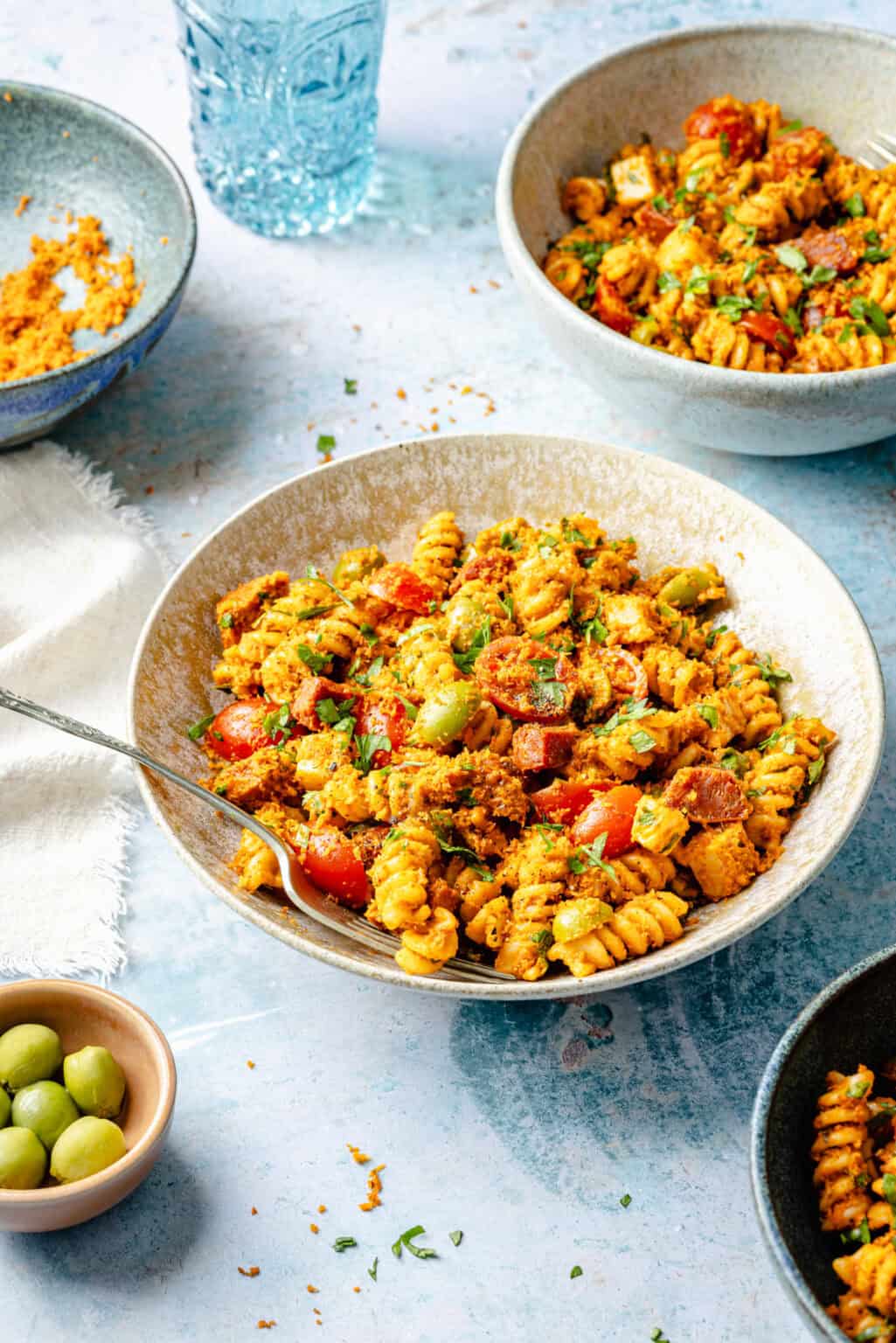 Smoky Romesco Pasta Salad - The Defined Dish